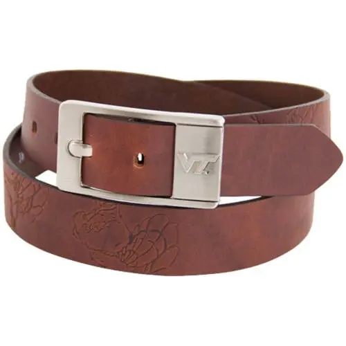 EAGLES WINGS Virginia Tech Hokies Brandish Leather Belt - Brown