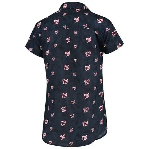 FOCO Washington Nationals Floral Button Up Shirt