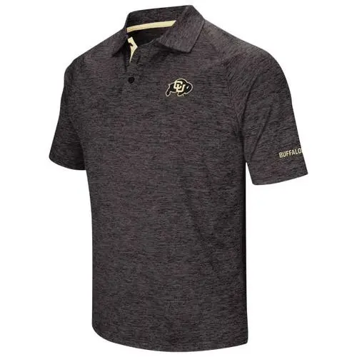 COLOSSEUM Black Colorado Buffaloes Down Swing Polo