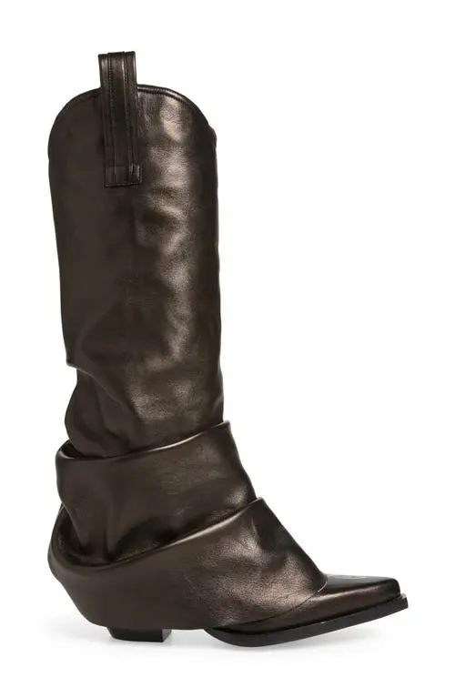 R13 Leather Sleeve Cowboy Boots - Black Leather