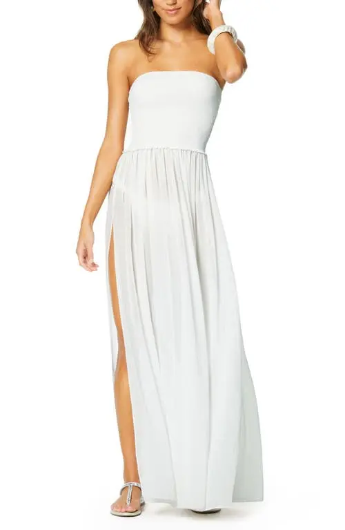 Ramy Brook Calista Strapless Georgette Cover-up Dress - White