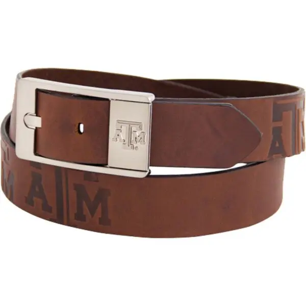EAGLES WINGS Texas A&m Aggies Brandish Leather Belt - Brown