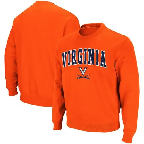 COLOSSEUM Virginia Cavaliers Team Arch & Logo Tackle Twill Pullover Sweatshirt - Orange