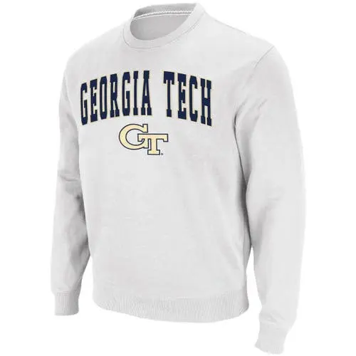 COLOSSEUM Georgia Tech Yellow Jackets Arch & Logo Tackle Twill Pullover Sweatshirt
