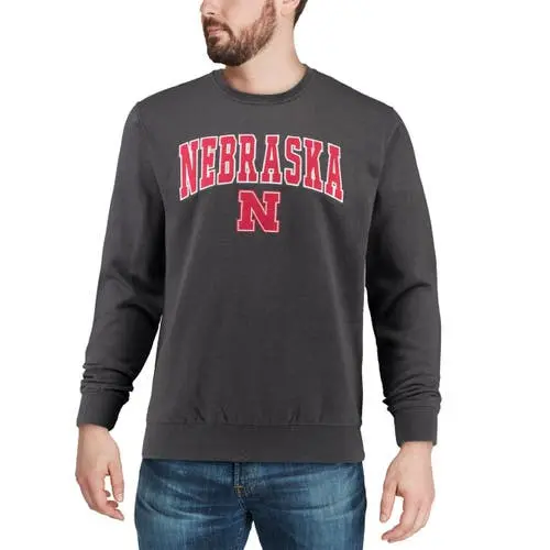 COLOSSEUM Nebraska Huskers Arch & Logo Crew Neck Sweatshirt