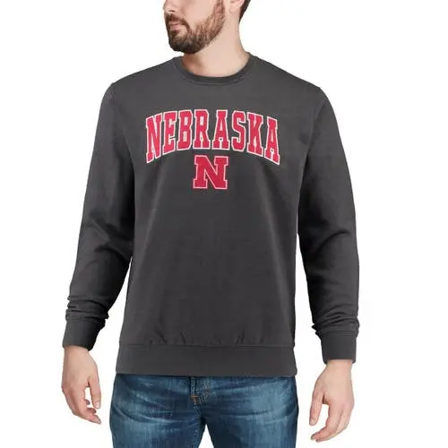 COLOSSEUM Nebraska Huskers Arch & Logo Crew Neck Sweatshirt