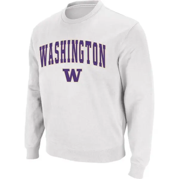 COLOSSEUM Washington Huskies Arch & Logo Crew Neck Sweatshirt