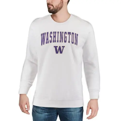 COLOSSEUM Washington Huskies Arch & Logo Crew Neck Sweatshirt