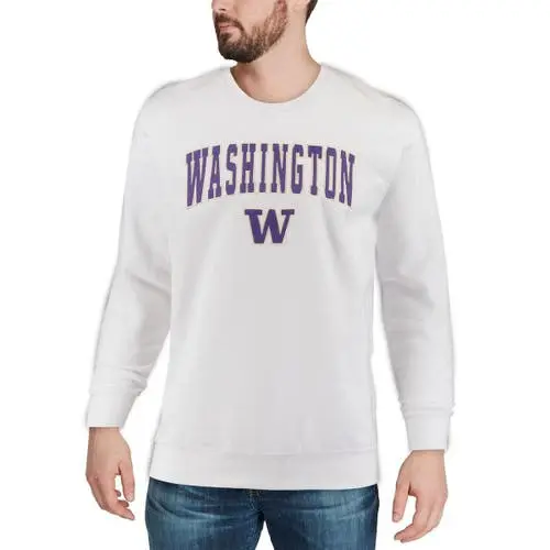 COLOSSEUM Washington Huskies Arch & Logo Crew Neck Sweatshirt