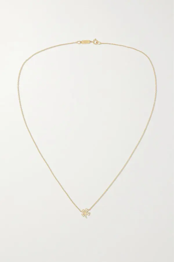 JENNIFER MEYER Mini Clover 18-karat Diamond Necklace