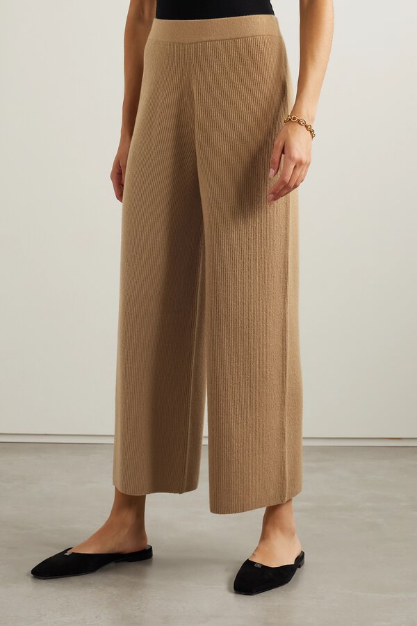 Ribbed Wool And Cashmere-blend Wide-leg 