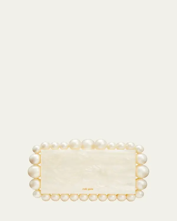 Cult Gaia Eos Pearly Acrylic Clutch - Ivory