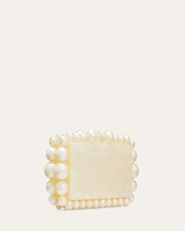 Cult Gaia Eos Pearly Acrylic Clutch - Ivory