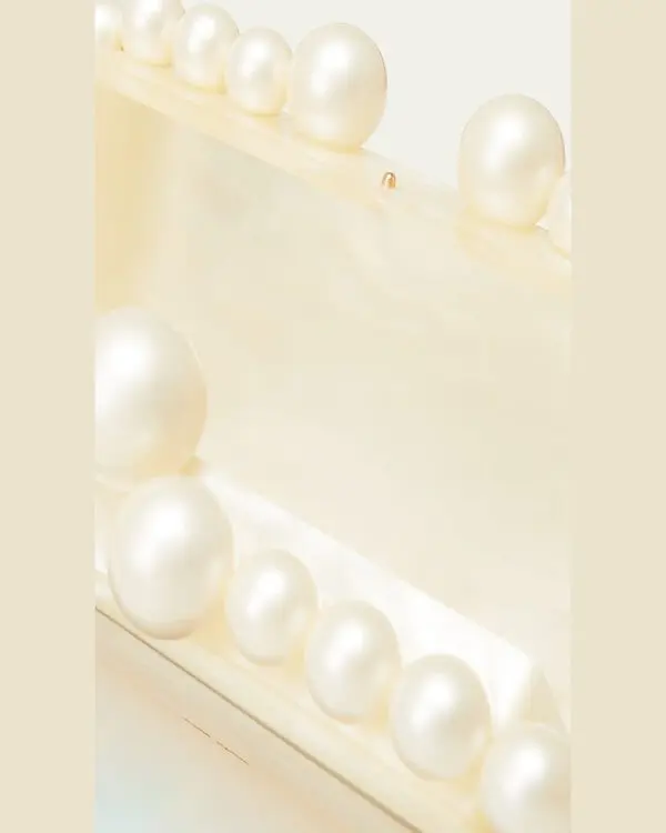 Cult Gaia Eos Pearly Acrylic Clutch - Ivory