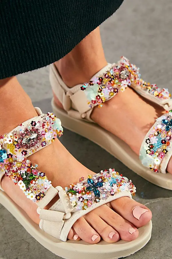 Nan-Ku Couture Embellished Sport Sandals - White | Editorialist
