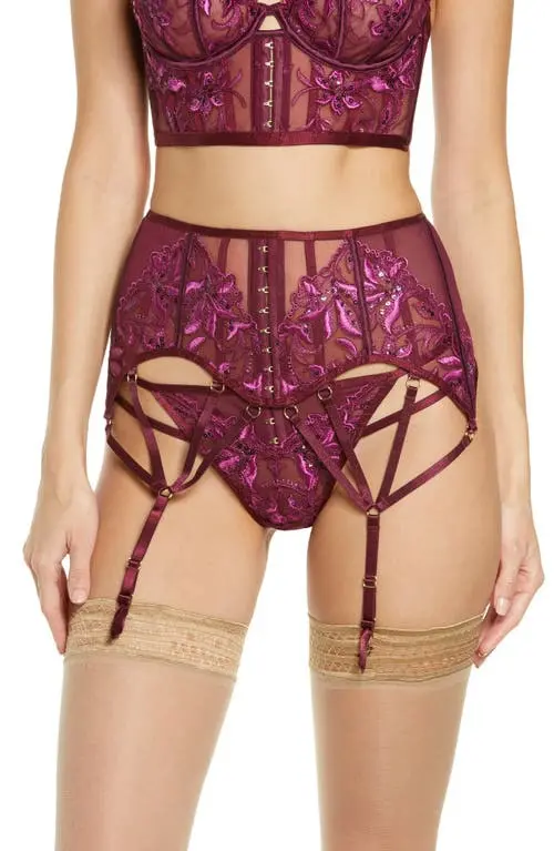 Ann Summers The Boldly Beautiful Waspie Garter Belt In Burgundy - 70% Off |  Editorialist