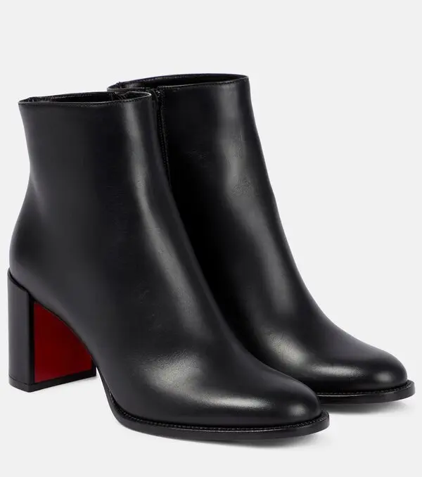 CHRISTIAN LOUBOUTIN Adoxa 70 Leather Ankle Boots - Black