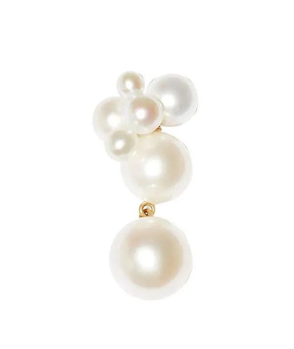 Sophie Bille Brahe 14kt Yellow Bisou Pearl Single Earring - Gold