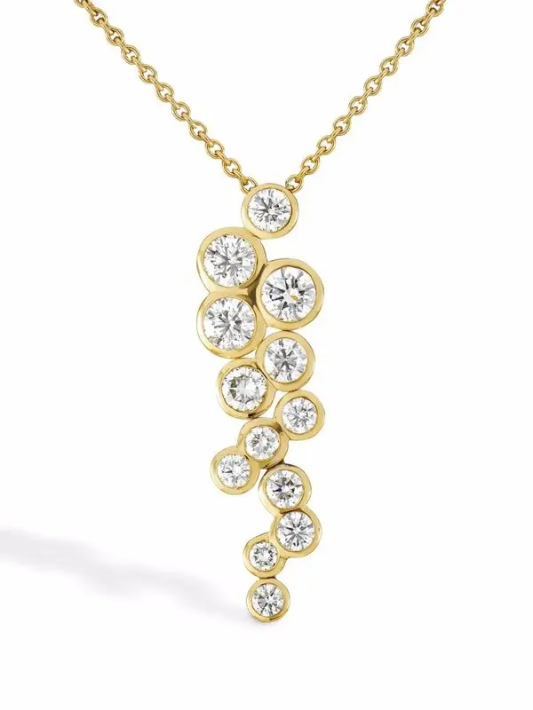 PRAGNELL 18kt Rose Gold Diamond Bubbles Drop Pendant Necklace - Pink