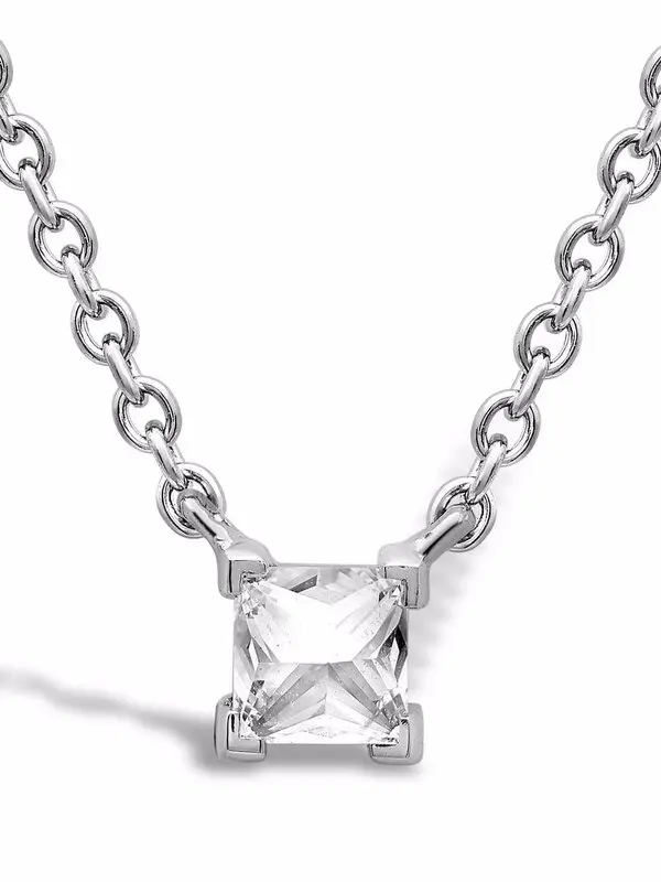 PRAGNELL 18kt White Gold Diamond Solitaire Necklace - Silver