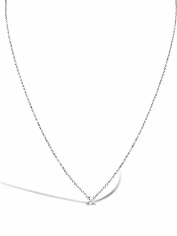 PRAGNELL 18kt White Gold Diamond Solitaire Necklace - Silver