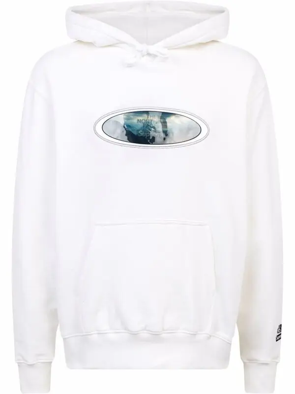 Supreme X The North Face Lenticular Mountains Hoodie - White