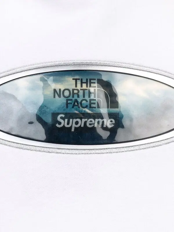 Supreme X The North Face Lenticular Mountains Hoodie - White