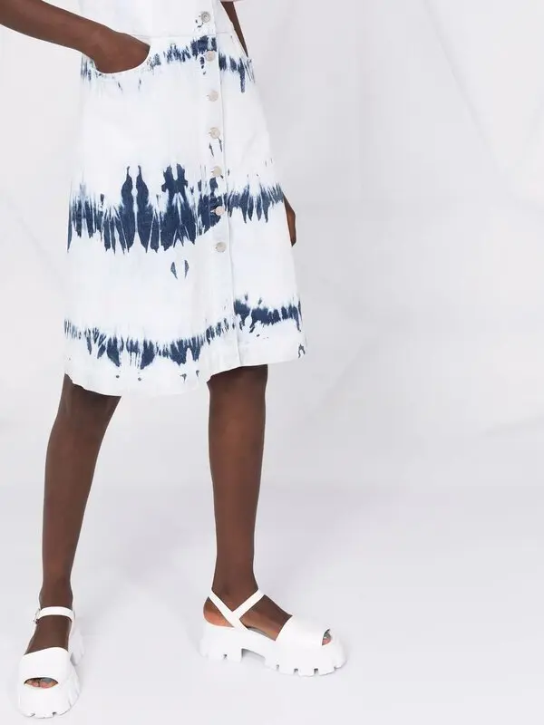 Stella McCartney Tie-dye Cotton A-line Dress - Blue