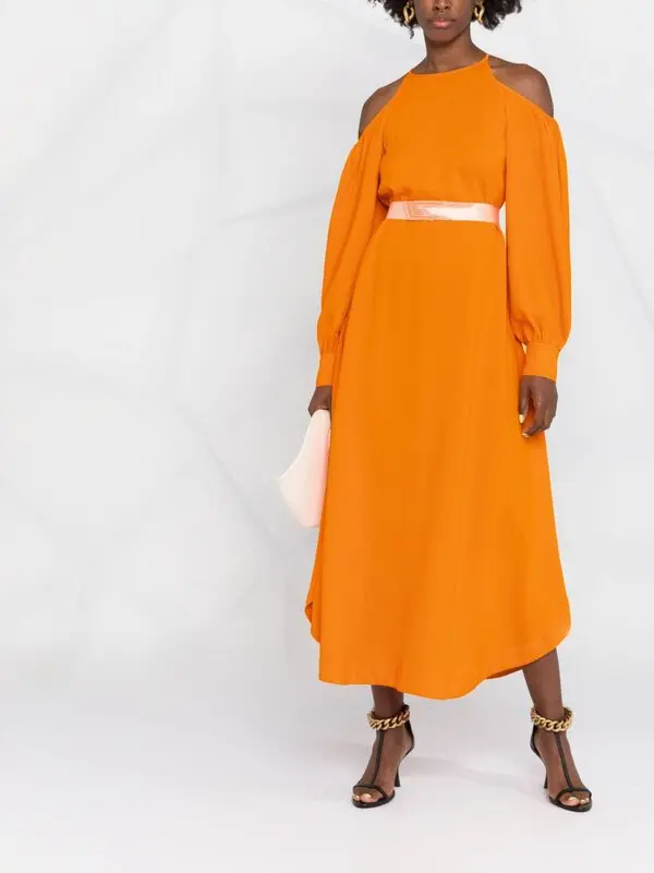 Stella McCartney Cold-shoulder Belted Dress