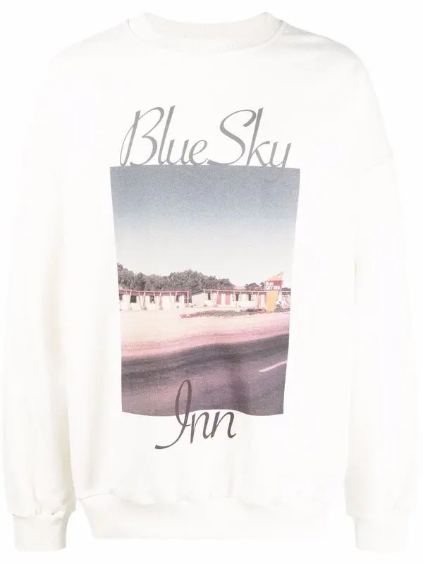 BLUE SKY INN Retro Print Logo Sweatshirt - Neutrals