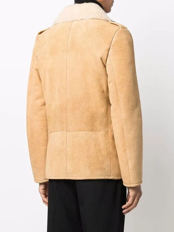 Saint Laurent Double-breasted Shearling Pea Coat