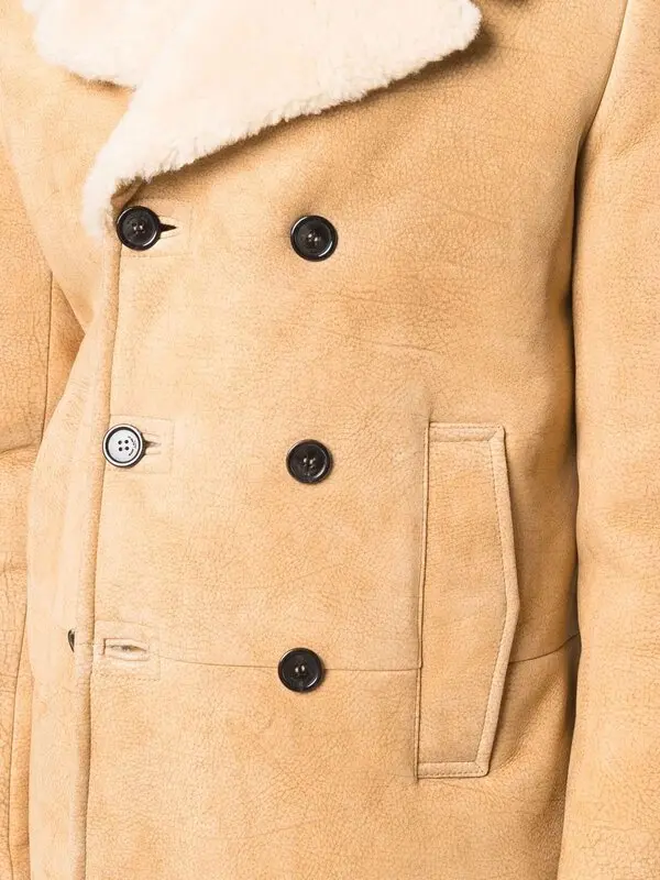 Saint Laurent Double-breasted Shearling Pea Coat
