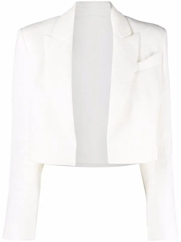 Brunello Cucinelli Cropped Woven Blazer - White