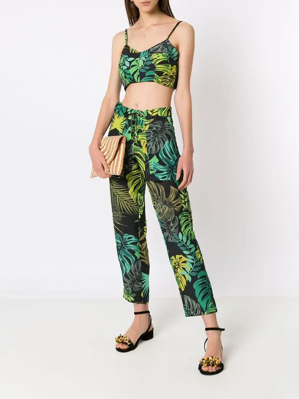 AMIR SLAMA Tropical Print Cropped Top
