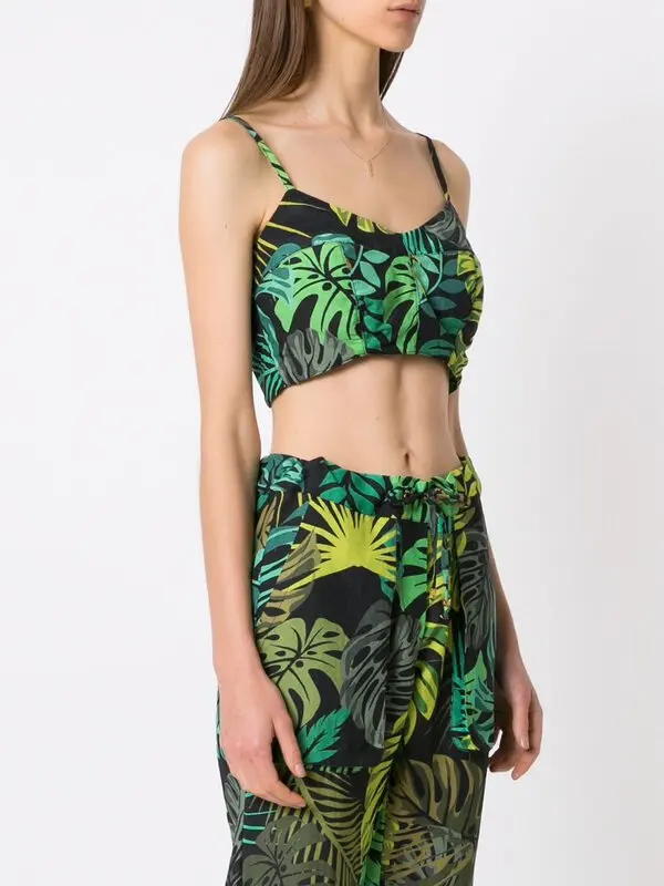 AMIR SLAMA Tropical Print Cropped Top