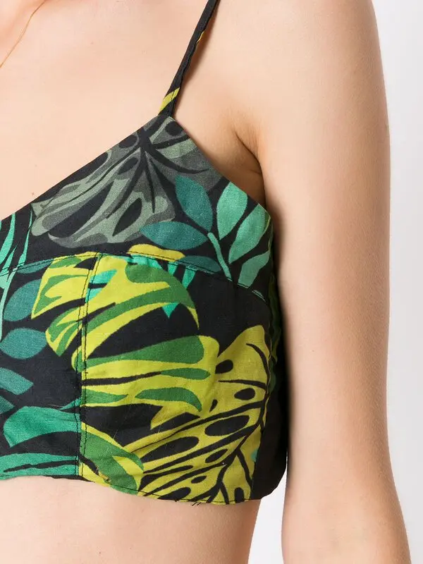 AMIR SLAMA Tropical Print Cropped Top