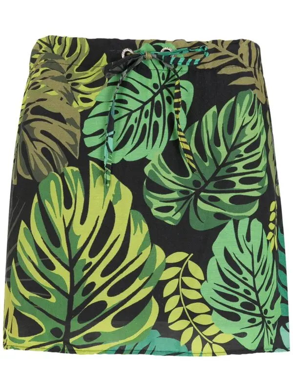 AMIR SLAMA Tropical Print Skirt - Green