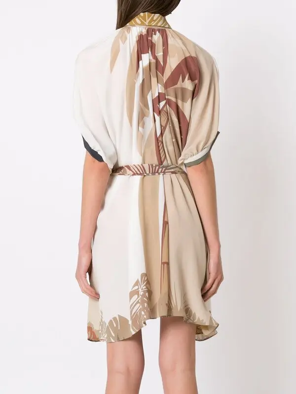 AMIR SLAMA Tropical Print Shirt Dress
