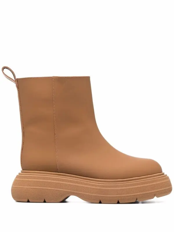 GIABORGHINI Chunky-sole Leather Boots - Brown