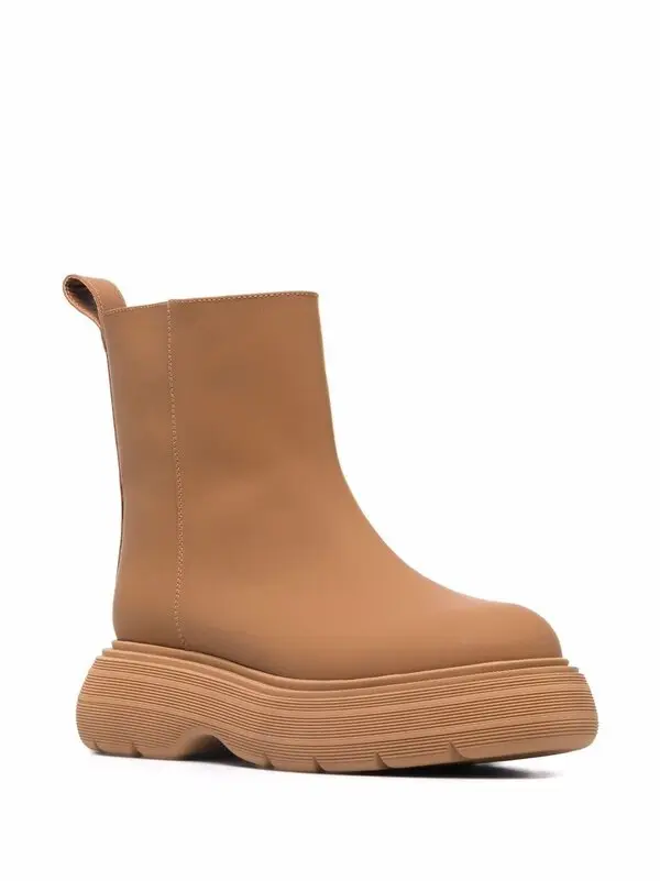 GIABORGHINI Chunky-sole Leather Boots - Brown