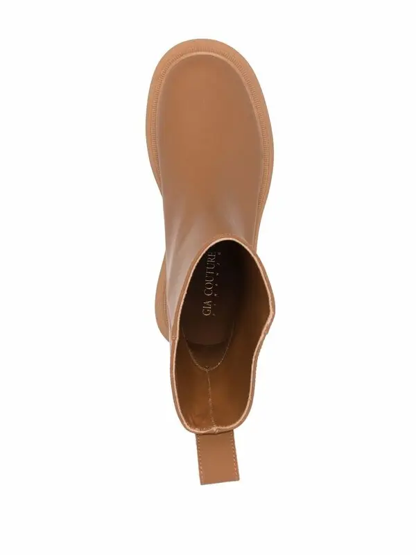 GIABORGHINI Chunky-sole Leather Boots - Brown