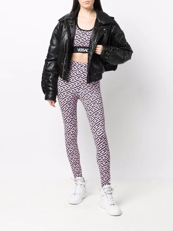 Versace La Greca-print Leggings