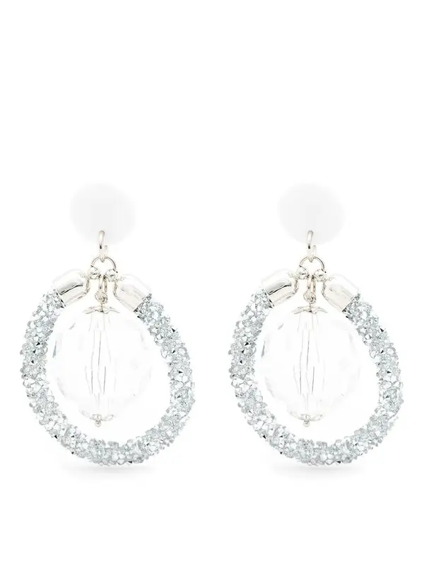 AMIR SLAMA Glittered Drop Earrings - Silver