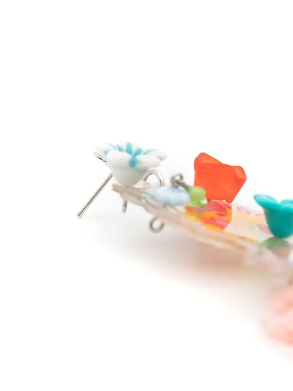 AMIR SLAMA Floral-appliqué Drop Earrings