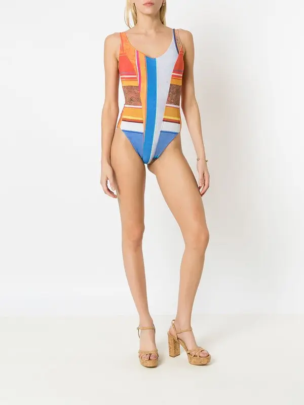 AMIR SLAMA Striped Swimsuit