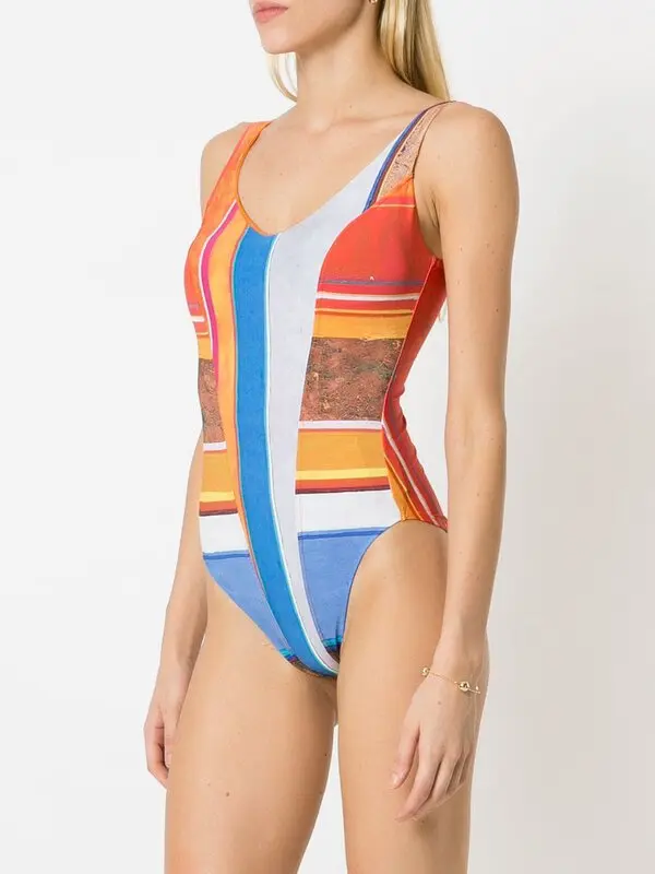 AMIR SLAMA Striped Swimsuit