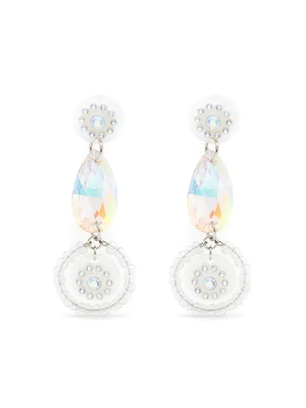 AMIR SLAMA Crystal-embellished Drop Earrings - Neutrals