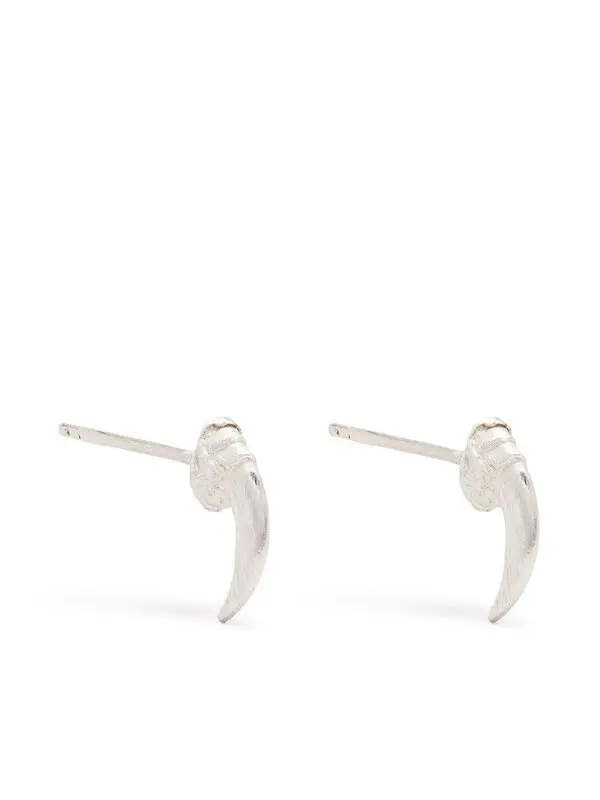 CLAIRE ENGLISH Scrimshaw Stud Earrings - Silver