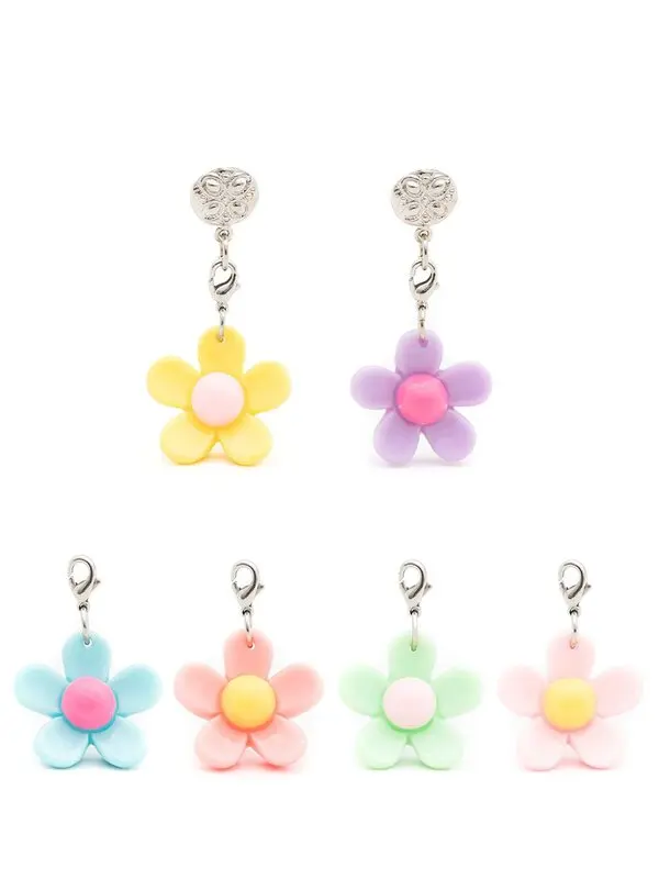 AMIR SLAMA Floral-appliqué Drop Earrings - Multicolour