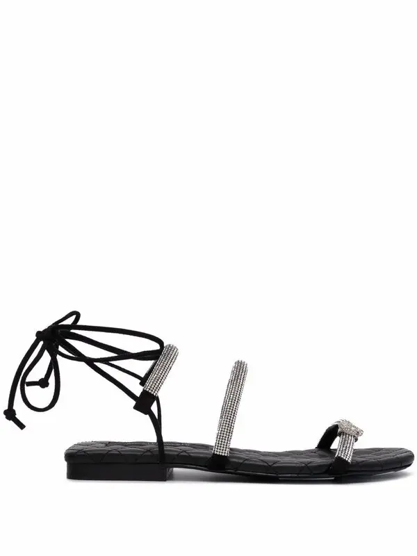 Philipp Plein Maltese Crystal Sandals - Black